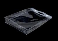 China high quality clear PVC makeup die cut tote  handled  cosmetic travel bag with snap for sale