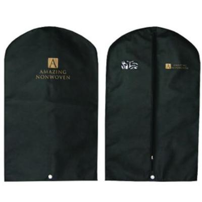 China Black Foldable Zippered  PP Non Woven Garment  Bags with Handle for sale