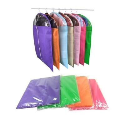China eco friendly non woven farbrics dress clothes garment storage bags  for household  travel with PVC visible window for sale