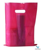China Pink Purple Thick Glossy plastic Retail Merchandise Gift  Shopping  Bags with Die Cut Handles for sale