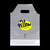China plastic die cut handle for coffee  milk tea drinking juice take-out poly packaging bag for sale
