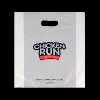 China white HDPE plastic die cut handle side gusset food chicken hamburger bakery take-out carrier packing bag for sale