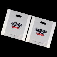 China white HDPE plastic die cut handle side gusset food chicken hamburger bakery take-out carrier packing bag for sale