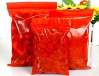 China red color LDPE food grade plastic ziplock waterproof dustproof reclosable grip seal bags for sale