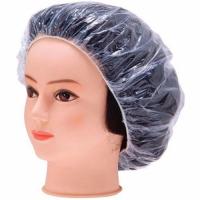 China Hotel  clear elastic  disposable shower bathing hair care protector  cover salon caps for sale