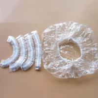 China Hotel  clear elastic  disposable shower bathing hair care protector  cover salon caps for sale
