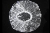 China coloured clear pink blue yellow poly disposable bathing shower beauty salon spa hairdressing cover elastic caps for sale