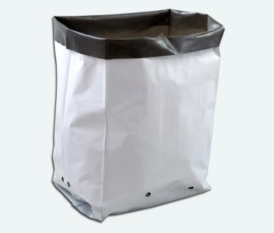 China LDPE plastic greenhouse white black planter grow bags with pre-punched drainage holes for sale