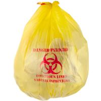 China high quality heavy duty yellow  polyethylene  clinical waste bags with biohazard symbol printing for sale