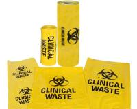 China high quality heavy duty yellow  polyethylene  clinical waste bags with biohazard symbol printing for sale