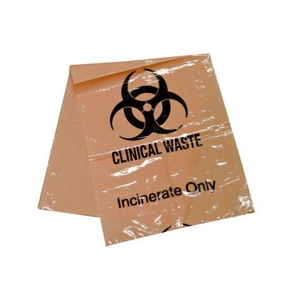 China 2mil plastic biohazard waste bin  liner hospital medical autoclave hazardous  disposal  bags for sale