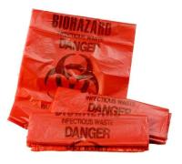 China 2mil plastic biohazard waste bin  liner hospital medical autoclave hazardous  disposal  bags for sale