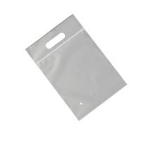 China polyethylene plastic clear logo printed die cut handle tote  ziplock garments underwear packing bags with air hole for sale