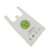 China eco friendly biodegradable  PLA  PBAT shopping T Shirt carry  bag for grocery  store supermarket for sale