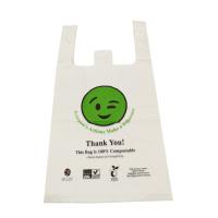 China eco friendly biodegradable  PLA  PBAT shopping T Shirt carry  bag for grocery  store supermarket for sale