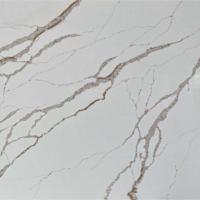 China Glittering Gold Sand Calacatta Quartz Abrasion Resistance 140-175 Island 2cm/3cm for sale