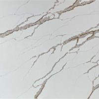 China Glittering Gold Sand Calacatta Quartz Abrasion Resistance 140-175 Island 2cm/3cm for sale