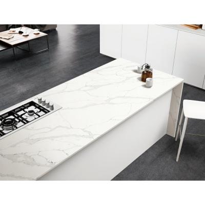 China Prefab Quartz Slabs 126X63'' White Island Quartz Bathroom Countertops for sale