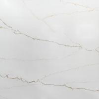 China Quartz Stone For Kitchen Platform Price White Background With Gold Lines for sale