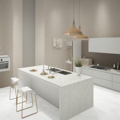 China Book Match Pattern Quartz Surface Passerby Series with Less Than 0.05% Water Absorption Long-Lasting for sale