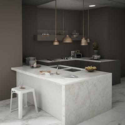 China Book Match Quartz Surface Passerby Series with High Glossiness for sale