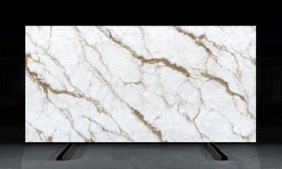 China OLK1004G Multi Colors Background With Calacatta Gold New Collection Vain To Full Body Printed Quartz Stone for sale