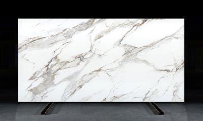 China OLK1003G Calacatta Gold New Collection Vain To Full Body Printed Quartz Stone Hd Inkjet Print Technology Slab for sale