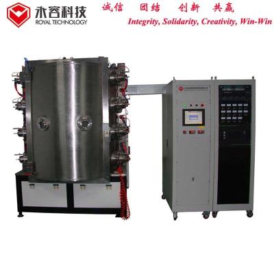 China Thermal Evaporation + Multi Arc Ion Plating Machine on Glass wares, Blue and Gold Decorative Coatings for sale