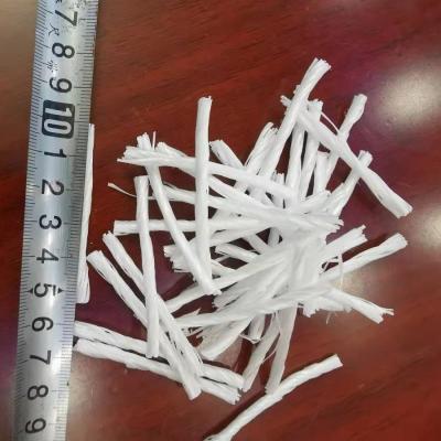 China White 51/54mm PP Macro Fiber Twist Bunchy Fiber For Concrete Reinforcement for sale