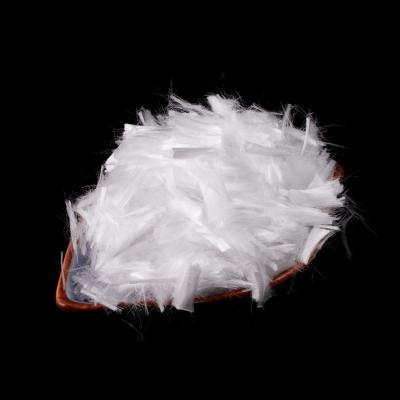 China 6mm 12mm White Chopped Concrete Polypropylene Fiber For Cement Panel for sale