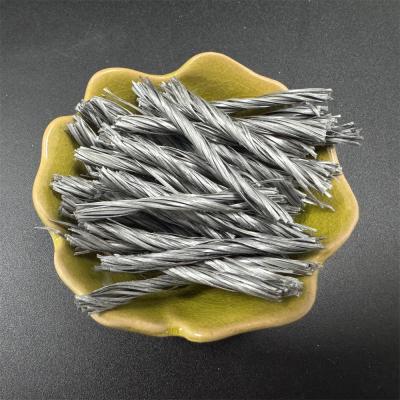 China CE Certified Gray Or White PP Fiber Twisted Bunchy Form For Concrete Reinforcement for sale