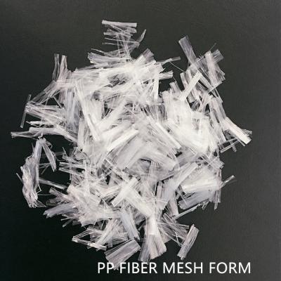 China Polypropylene fiber PP fiber mesh for adding in concrete as reinforcement for sale