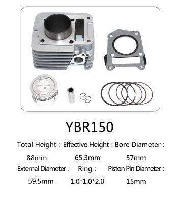 China Yamaha ybr 150 for motorcycle cylinder kit，aluminum cylinder for sale