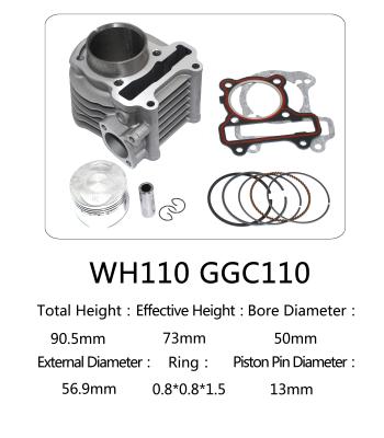 China WH110 85mm Total Height Motorcycle Cylinder Kit , 110cc Cylinder Repair Kit for sale
