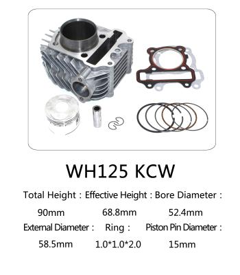 China Honda Single Cylinder Engine Block Kit , 52.4mm Bore Diameter 125cc Cylinder Kit for sale