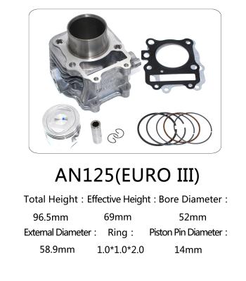 China Suzuki Motorcycle Cylinder Block Kit 52mm Bore Diameter With Customized Logo for sale