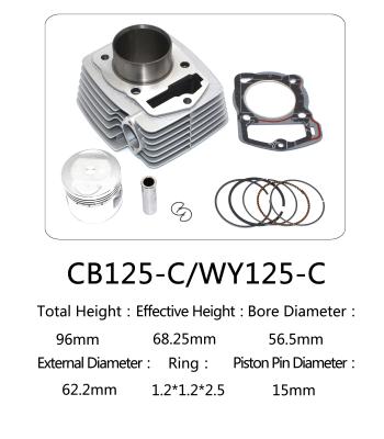 China CB125-C--durable motorcycle cylinder kit for Honda series，aluminum cylinder for sale