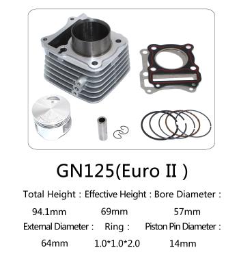 China Suzuki 57mm 4 Stroke Single Cylinder Kit Durable Black Color For GN125 for sale