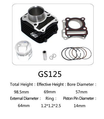 China GS125--motorcyclecylinder kit with piston，piston ring，pin，clip and gasket for sale