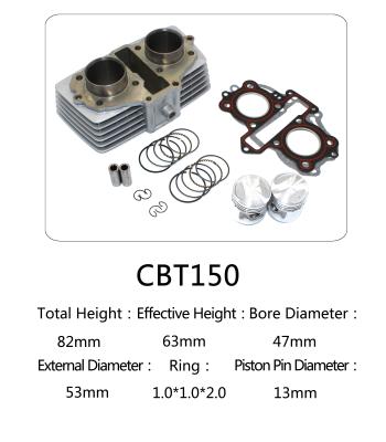 China CBT150--motorcycle cylinder kit，double cylinder block of engine parts for sale