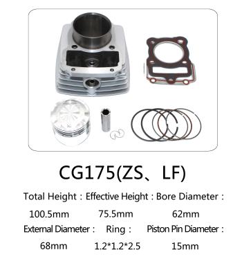 China ZS/LF CG175 Motorcycle Cylinder Kit 100.5mm Total Height For Motorcycle Engine Parts for sale
