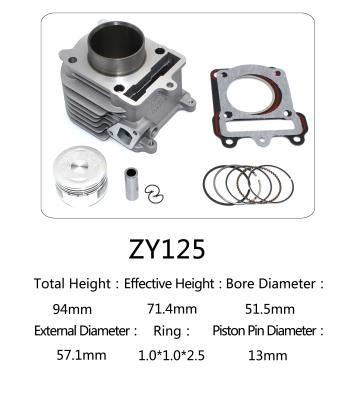 China Origin Motorcycle Cylinder Kit , Yamaha Cylinder Kit For ZY125 Yamaha Lingying 125 Scooter for sale