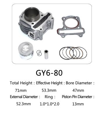China 47mm Bore Diameter Motorcycle Cylinder Kit Custom Casting For Honda Halma Series for sale