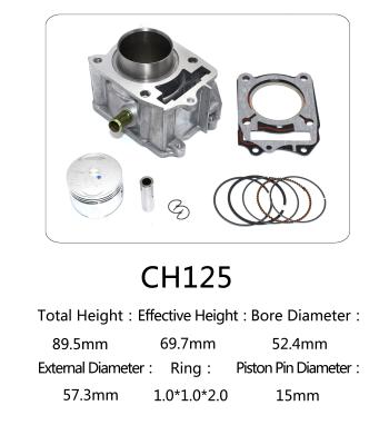 China CH 125 Honda 125cc Water Cooled Cylinder Kit For Motorcycle Engine Parts for sale