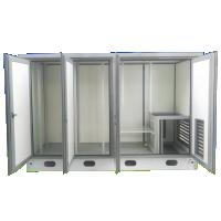 China Four Compartment IP55 Outdoor Battery Storage Cabinet 1300×680×680mm to 2100×950×950mm with 1601-2400W UPS Capacity for sale
