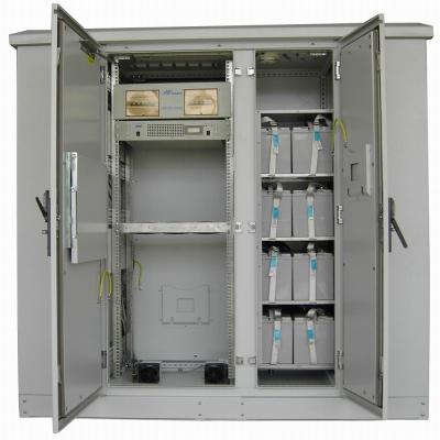 China Outdoor Battery Cabinet Weatherproof Electrical Enclosure 1300-2100mm Sizes IP55/IP65 Protection 1601-2400W UPS for sale