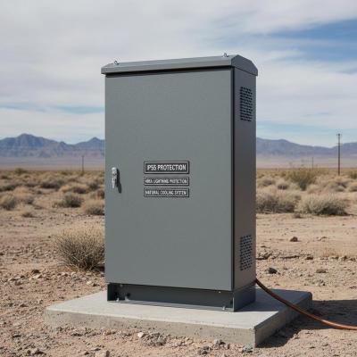 China Mini IP55 Outdoor Power Enclosure 40kA Lightning Protection 750mm Width for Harsh Sites for sale