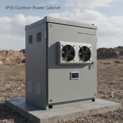 China IP55 Outdoor Power Cabinet 2000W Heat Exchanger Cooling T-Series Modular Telecom Enclosure for sale