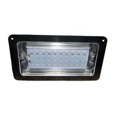 China 24V DC Stainless Steel High Brightness Square LED Truck Cargo Light for Refrigerated Van Dome Lamp for sale