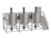 China Vacuum Emulsifying Mixer Toothpatse Making Machine With Hydraulic Lifting for sale